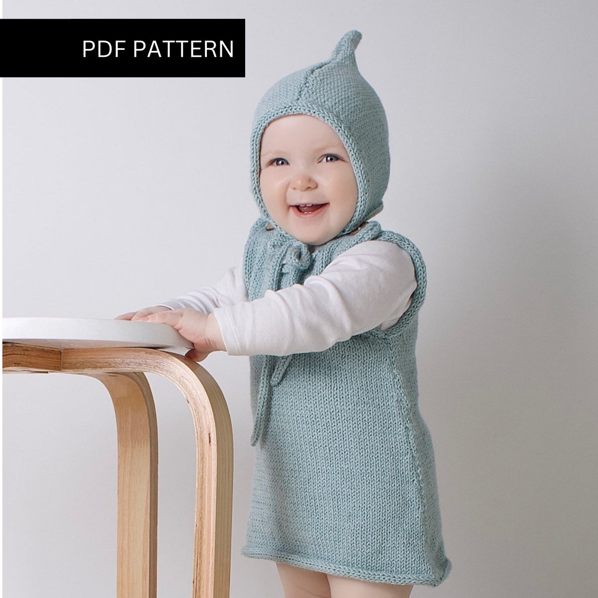 Baby Knitting PDF Pattern - Pinafore | Wool Couture