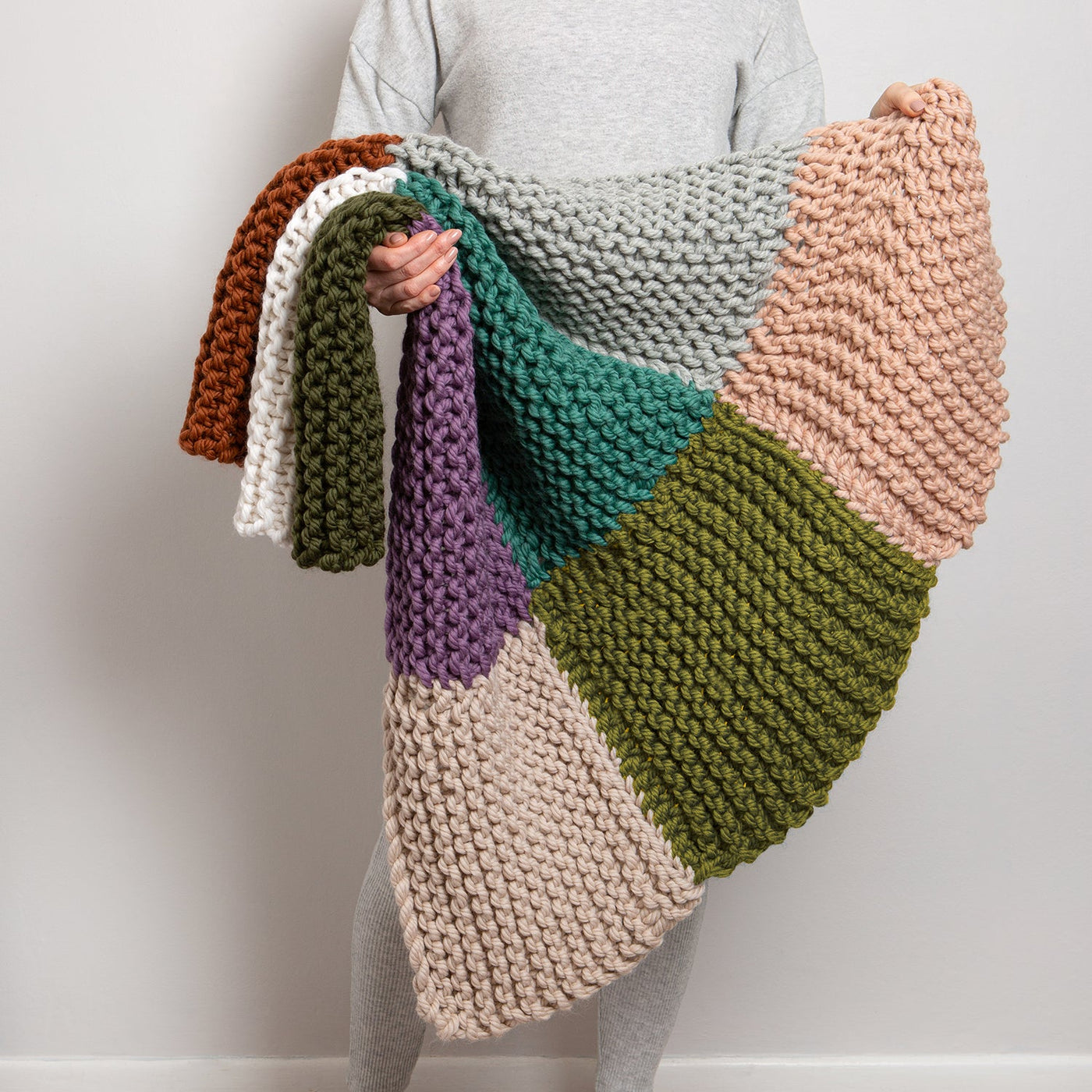 Chunky Check Blanket Knitting Kit | Wool Couture