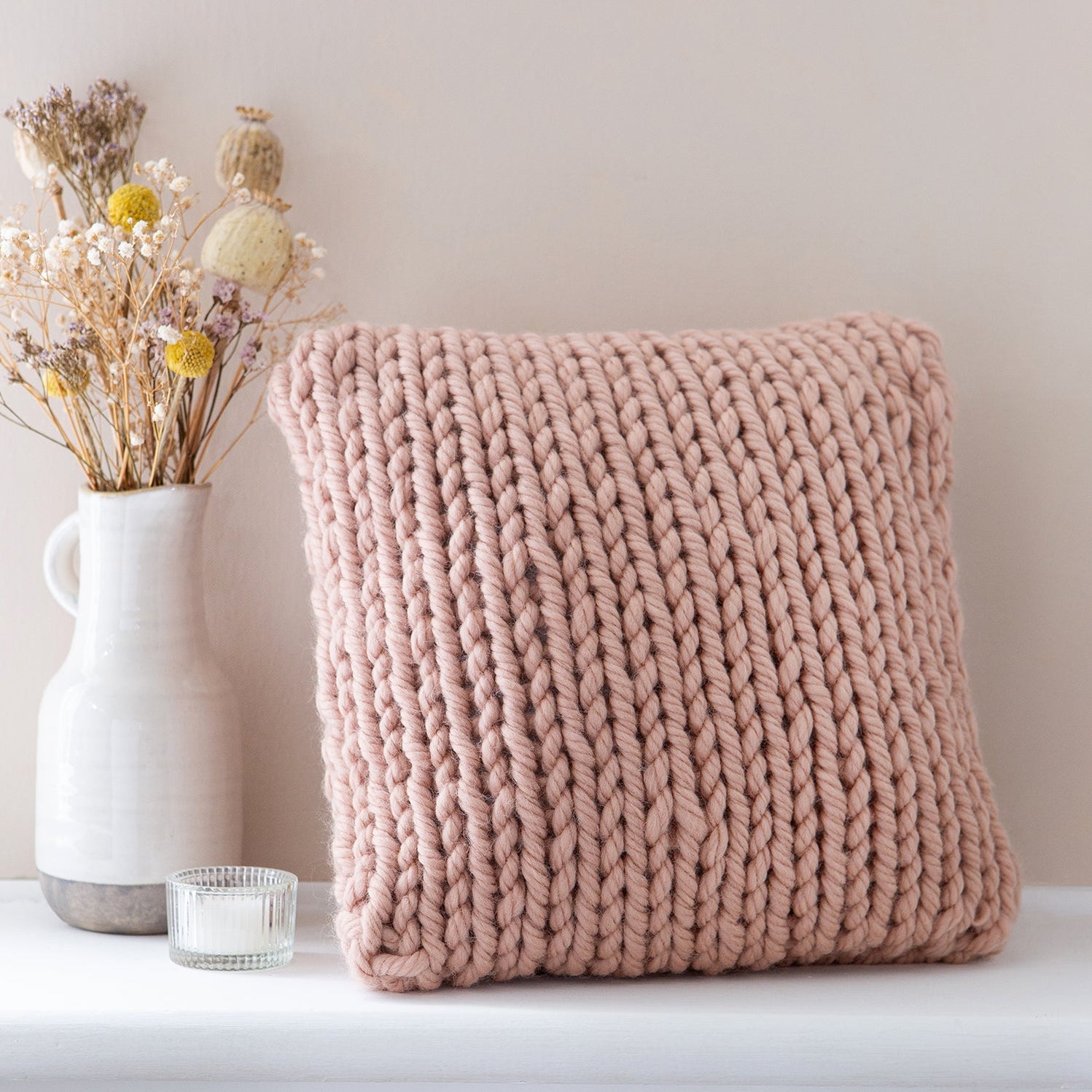 Cuddle Up Cushion Knitting Kit - 2 in 1 Beginner Pattern | Wool Couture