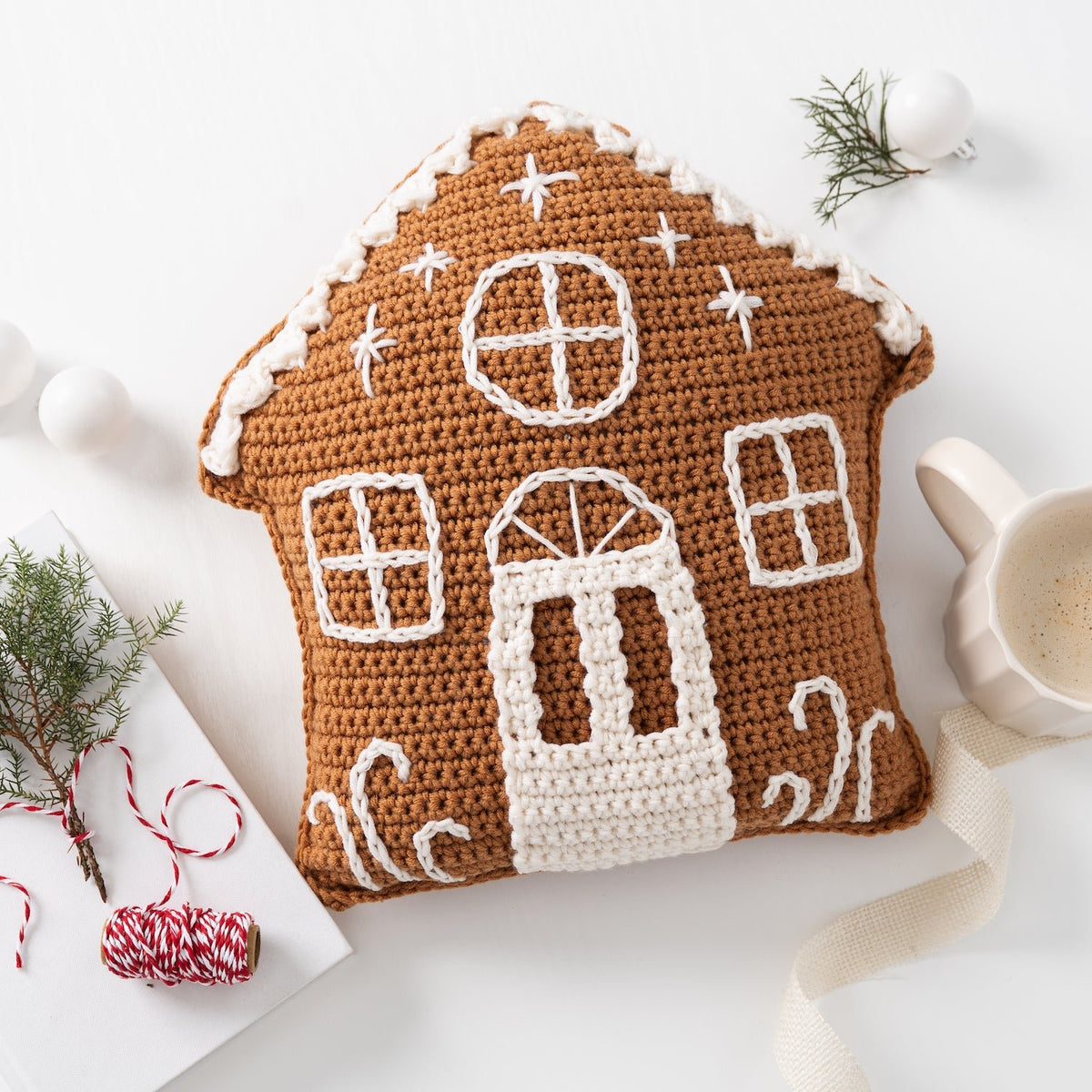 Gingerbread House Cushion Crochet Kit | Wool Couture