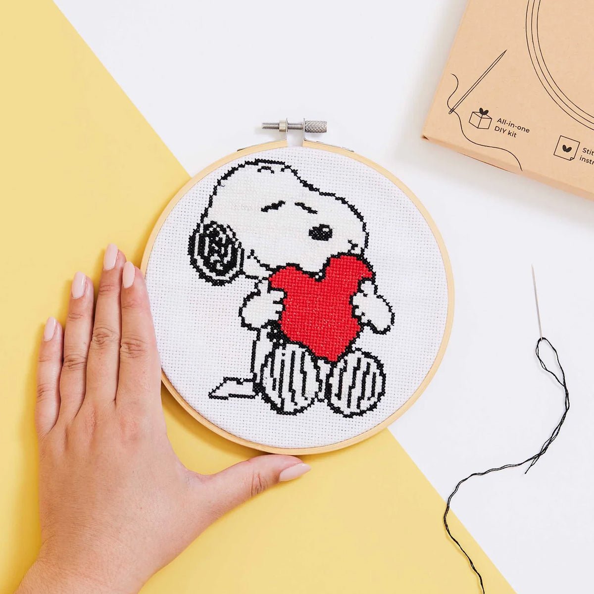 Snoopy Heart Cross Stitch Kit | Wool Couture