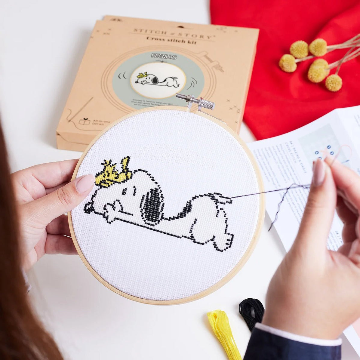 Snoopy Giggle Cross Stitch Kit | Wool Couture