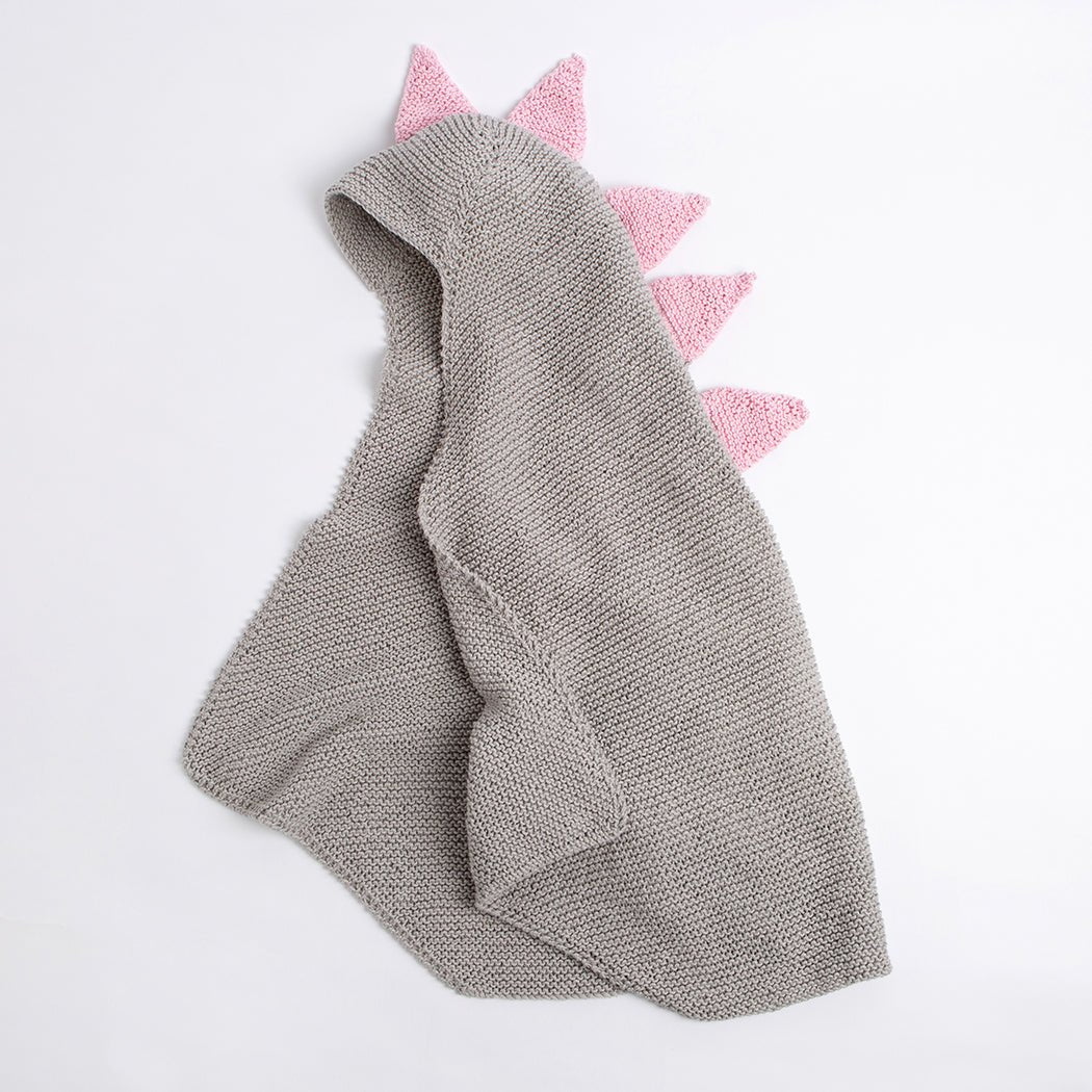 Baby Dinosaur Hooded Blanket Knitting Kit | Wool Couture
