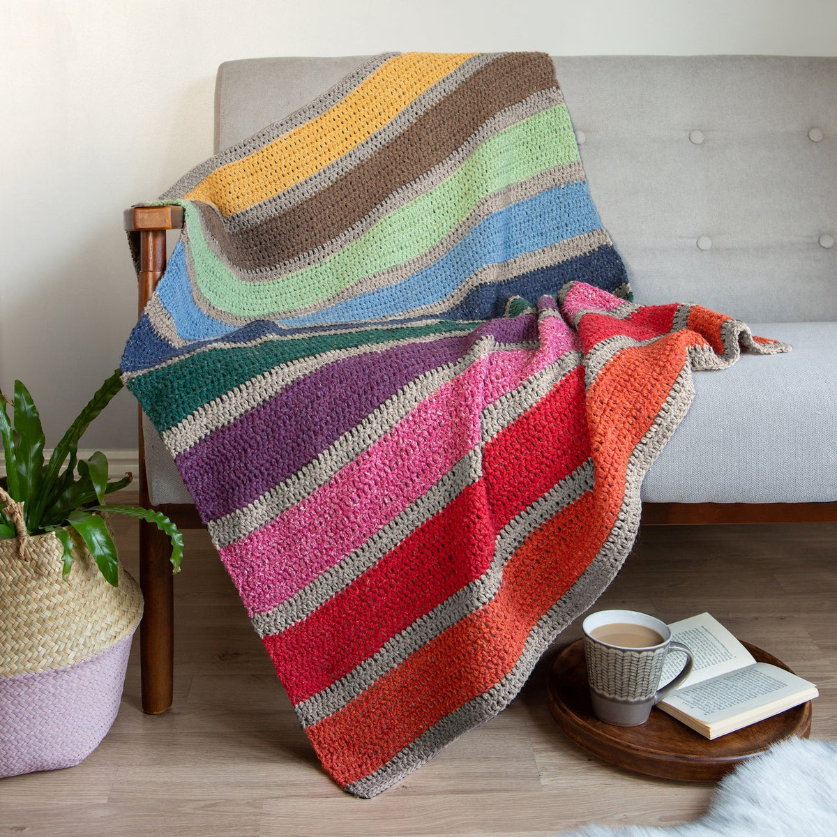 Blanket Crochet Kit - Misty Rainbow | Wool Couture