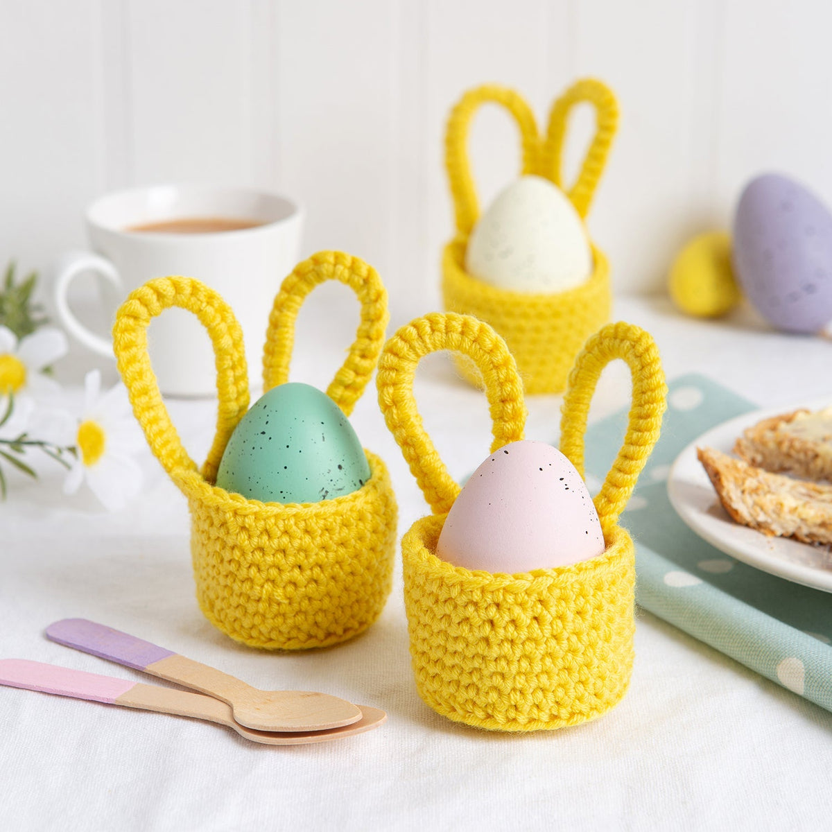 Bunny Egg Cup Trio Crochet Kit | Wool Couture