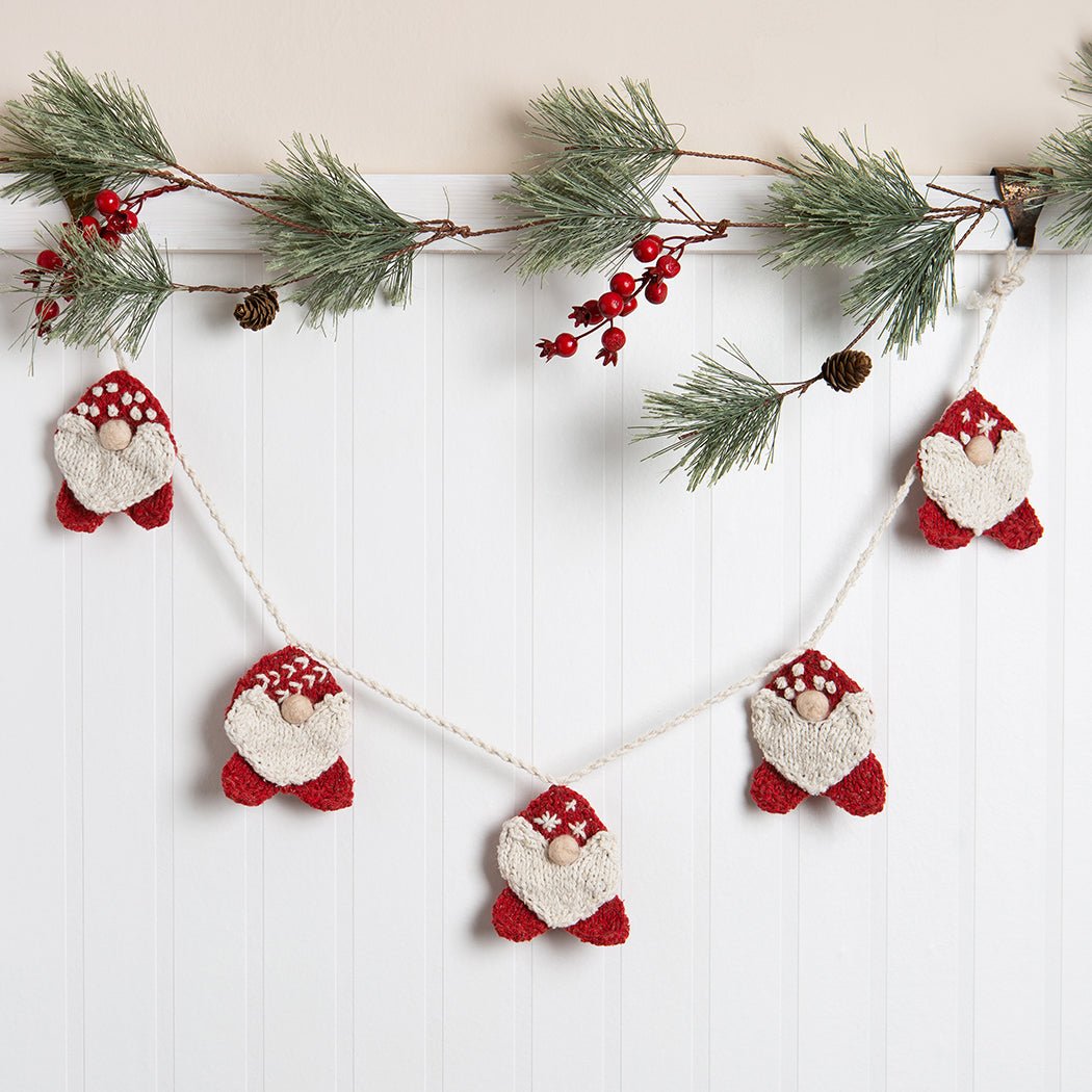 Christmas Gonk Garland and Paper Chain Knitting Kit | Wool Couture