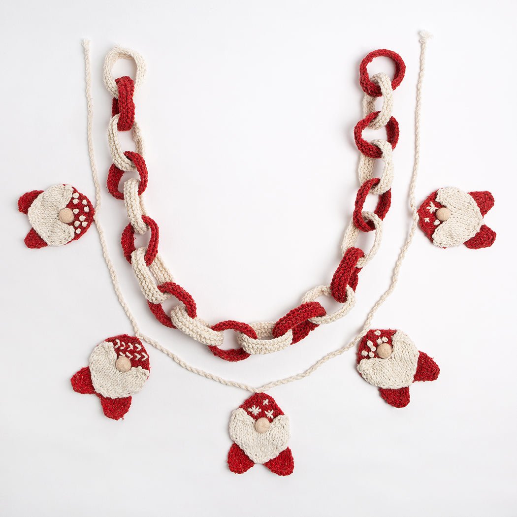Christmas Gonk Garland and Paper Chain Knitting Kit | Wool Couture