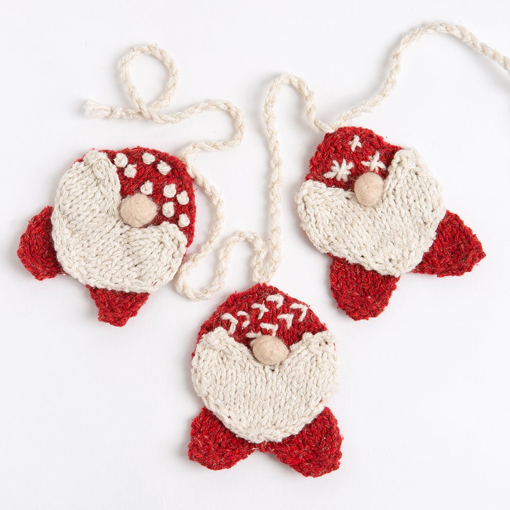 Christmas Gonk Garland and Paper Chain Knitting Kit | Wool Couture