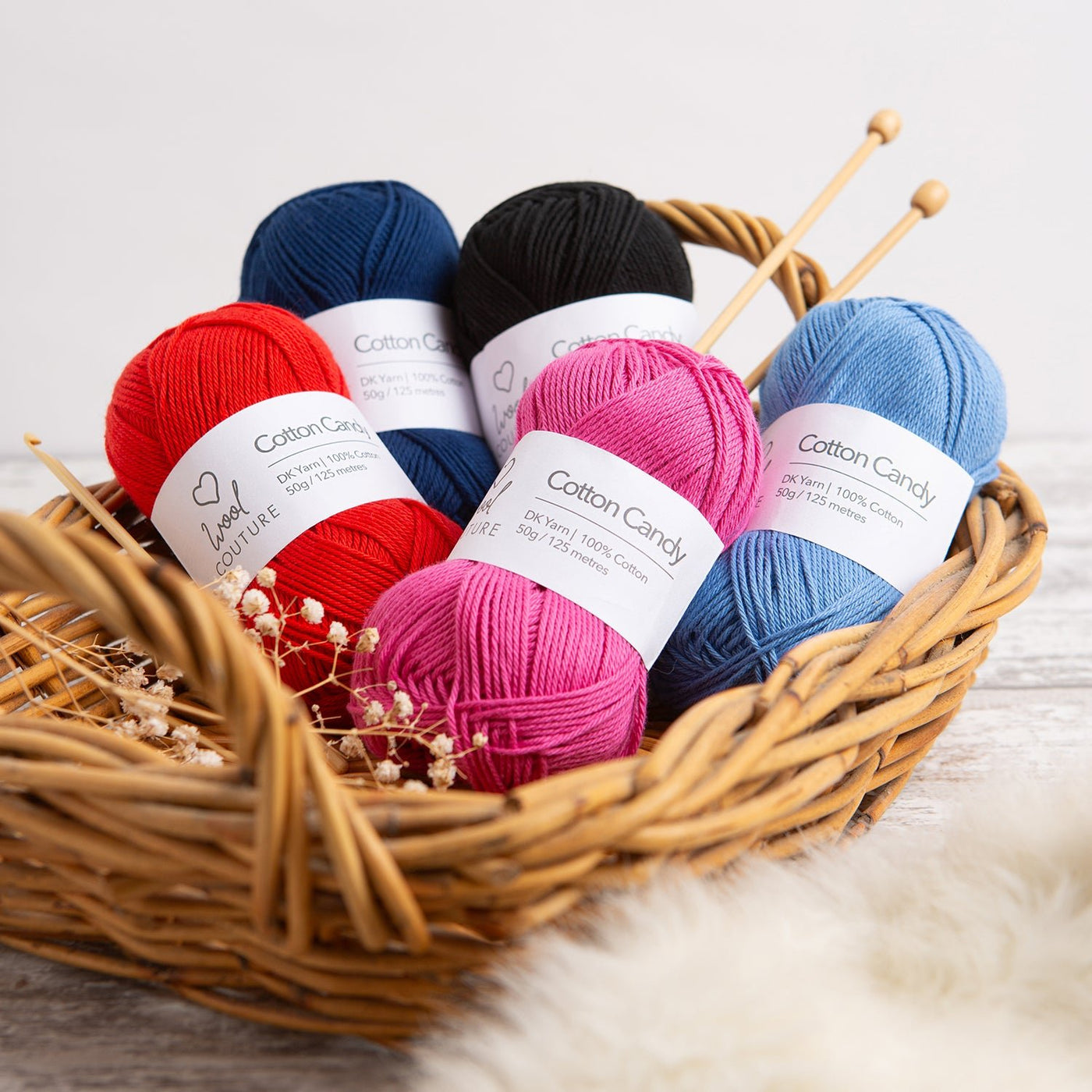 Cotton Candy Yarn 50g Ball | 100 % Cotton DK Yarn– Wool Couture