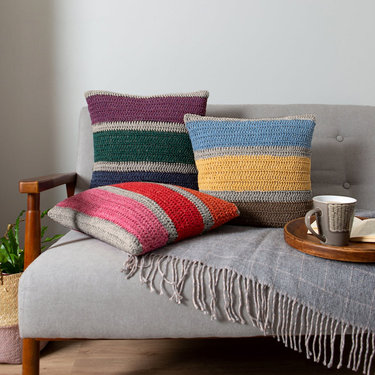 Cushion Crochet Kit - Misty Rainbow | Wool Couture
