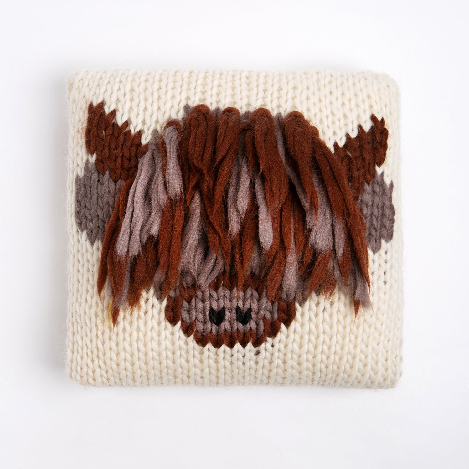 Highland Cow Cushion Cover Knitting Kit– Wool Couture