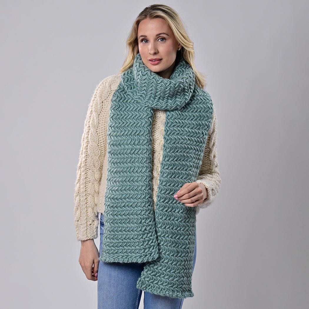 Jojo Scarf Knitting Kit - Teal | Wool Couture