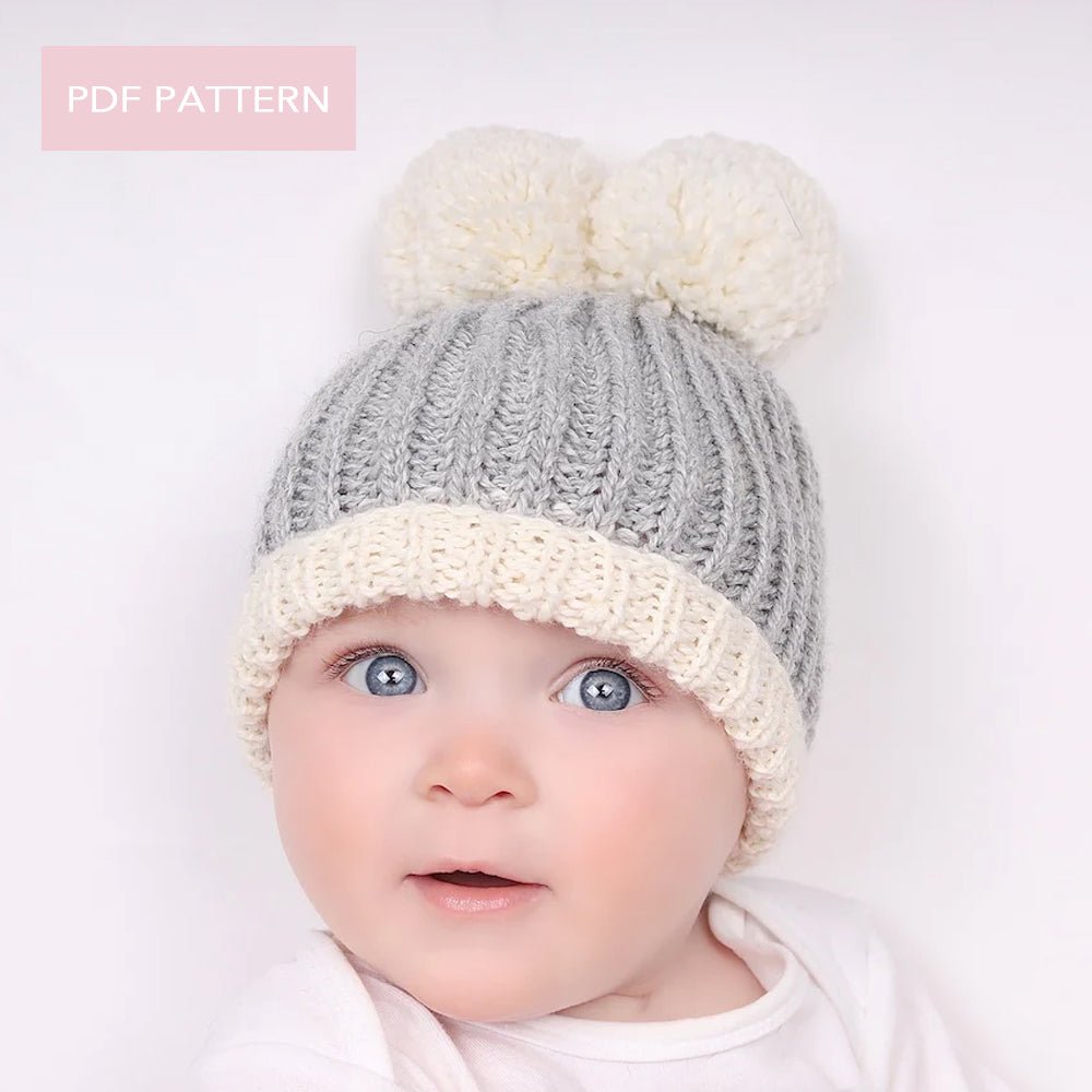 Knitting PDF Pattern - Baby Pom Pom Hat– Wool Couture