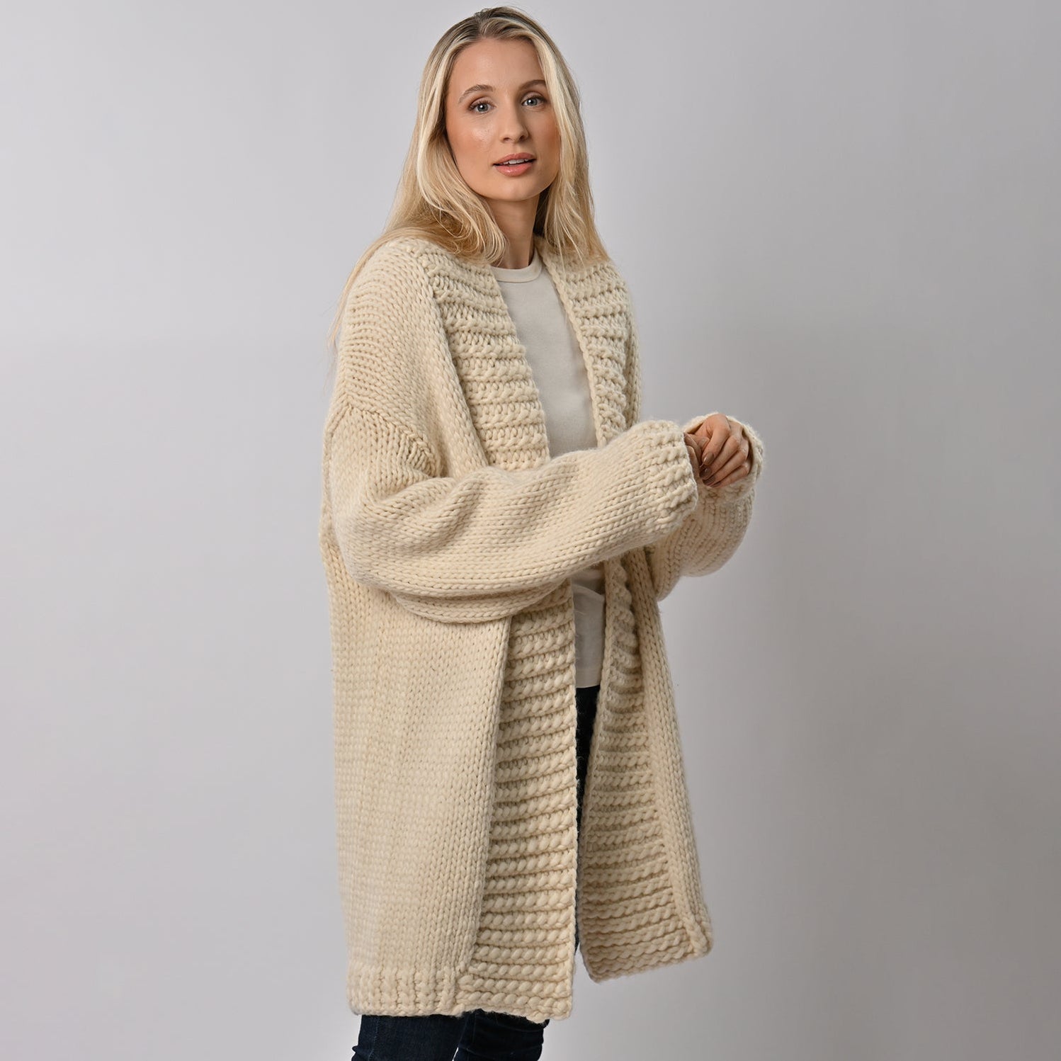 Long Cardigan Knitting PDF Pattern– Wool Couture