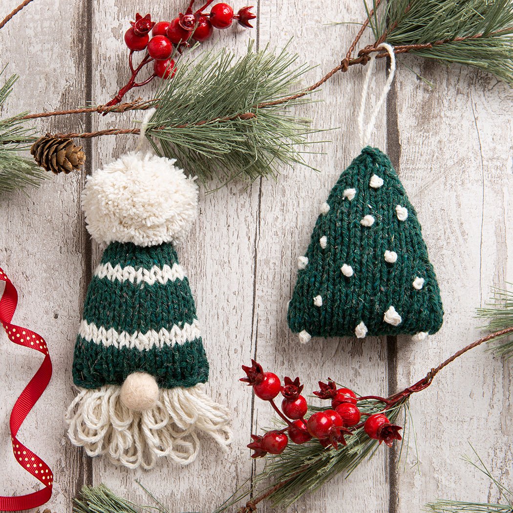 Oh Christmas Tree And Gonk Bauble Duo Knitting Kit | Wool Couture