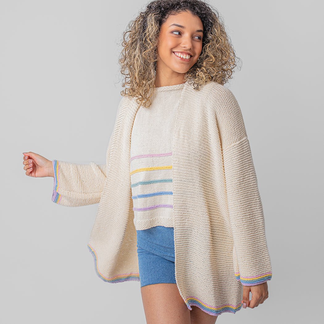 Striped Summer Cardigan Knitting Kit | Wool Couture