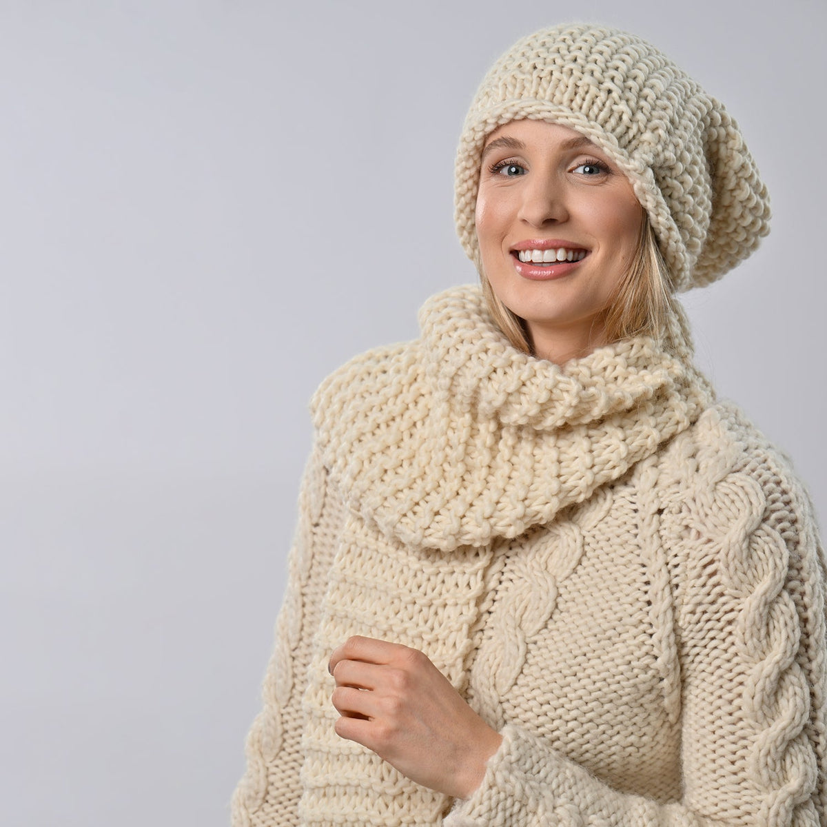 Sunday Knitting Kit - Scarf & Beanie Hat | Wool Couture