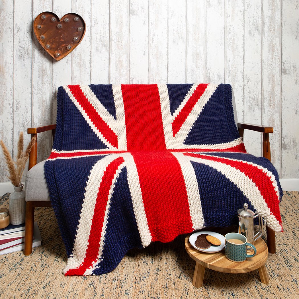 Union Jack Blanket Traditional - Knitting Kit | Wool Couture