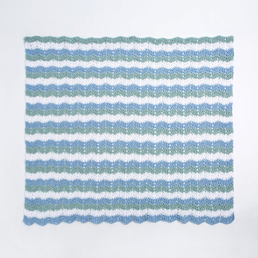 Wavy Cotton Crochet Baby Blanket Kit | Wool Couture